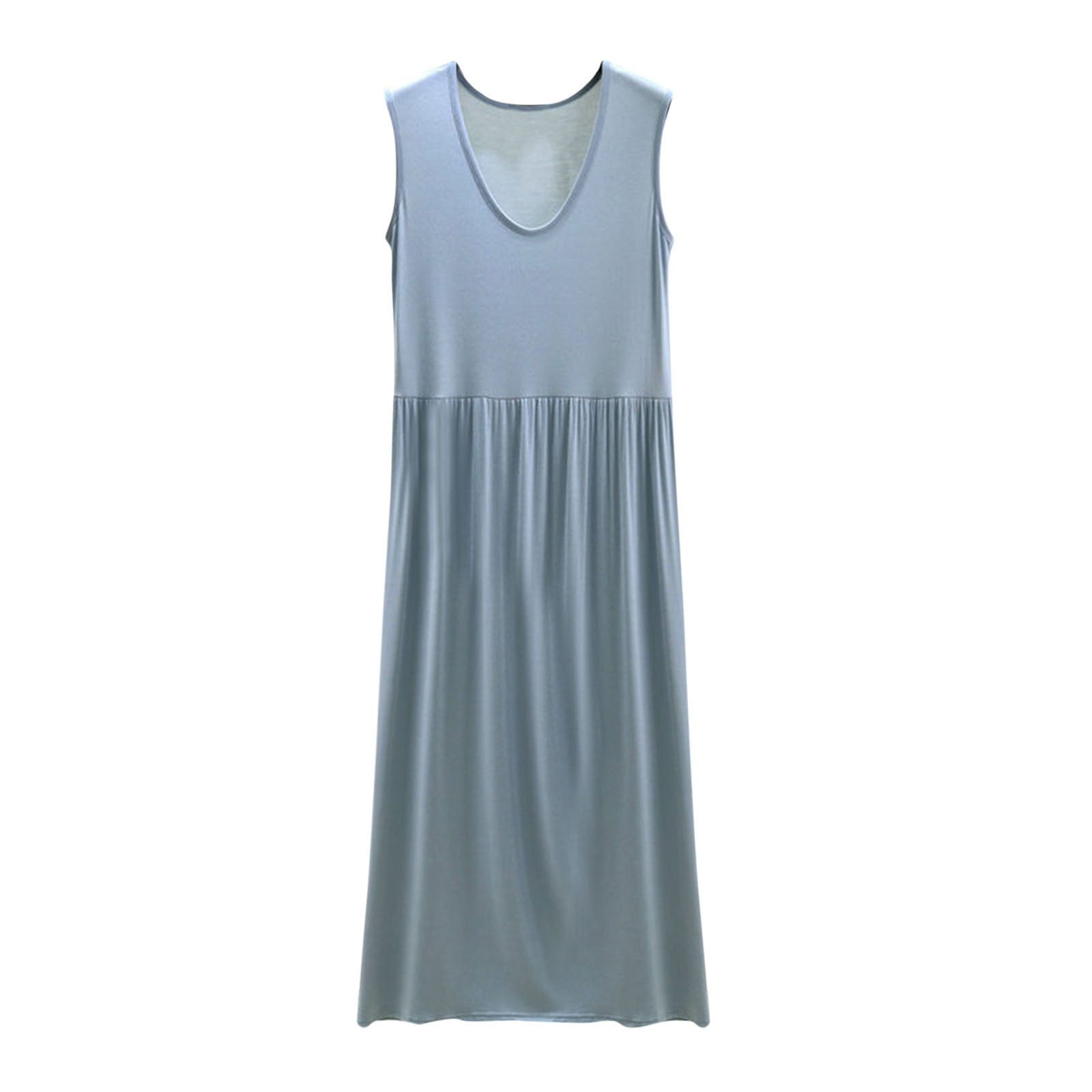 BUIGTTKLOP Nightgown for Women Sleeveless Tank Sleep Dress Full Length ...