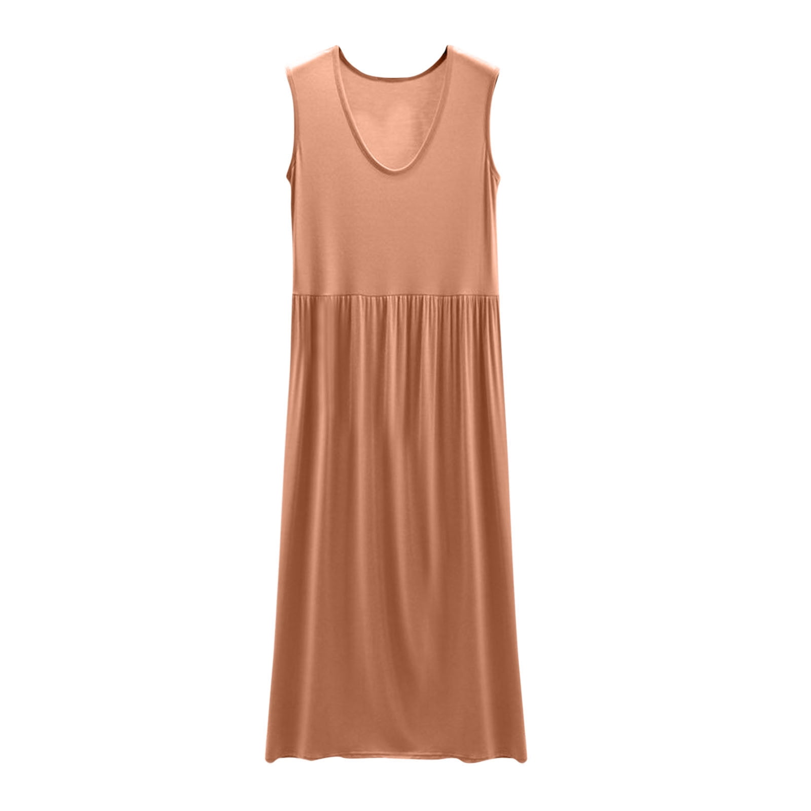 BUIGTTKLOP Nightgown for Women Sleeveless Tank Sleep Dress Full Length ...