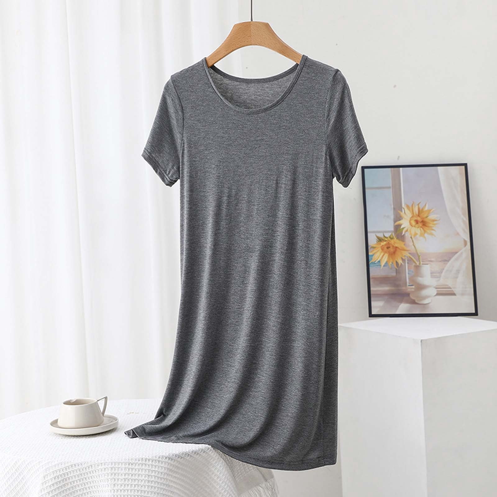 BUIGTTKLOP Nightgowns for Women Soft Breathable Short Sleepshirts ...
