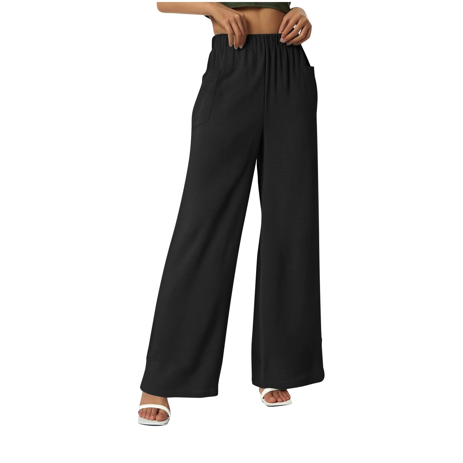 BUIGTTKLOP Pants for Women 2025 High Waisted Palazzo Pants Straight ...