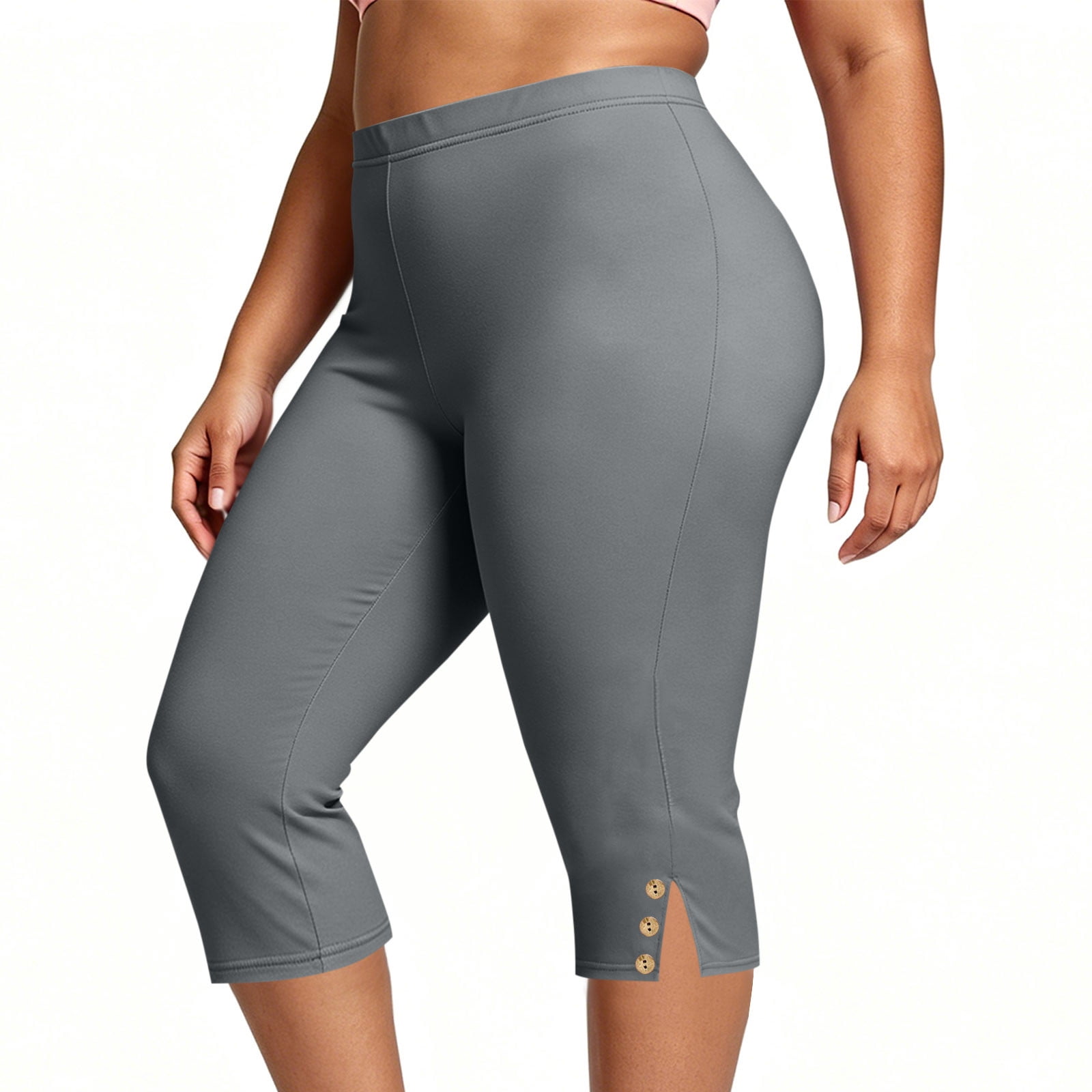 BUIGTTKLOP Plus Size Capri Leggings for Women High Waisted Yoga Capris ...
