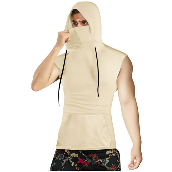 BUIGTTKLOP Sleeveless Shirts for Mens Hooded Tank Tops with Face Mask ...