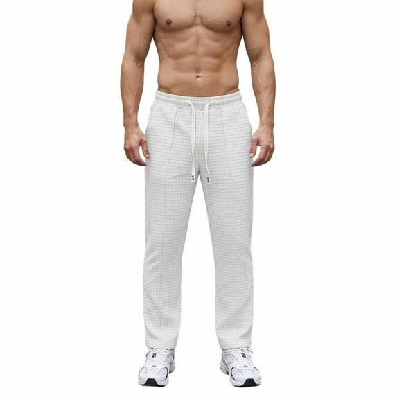 BUIGTTKLOP Sweatpants Men Baggy Straight Leg Open Bottom Casual Elastic ...