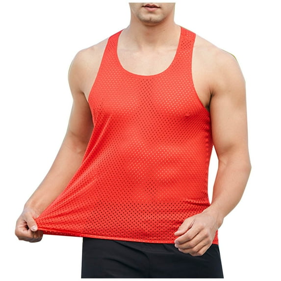 BUIGTTKLOP Tnak Tops for Mens Hollow out Sleeveless Shirts Lightwieght ...