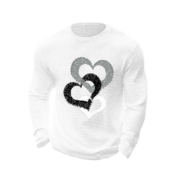 BUIGTTKLOP Valentine's Day Plus Size Tops for Men Heart Print ...