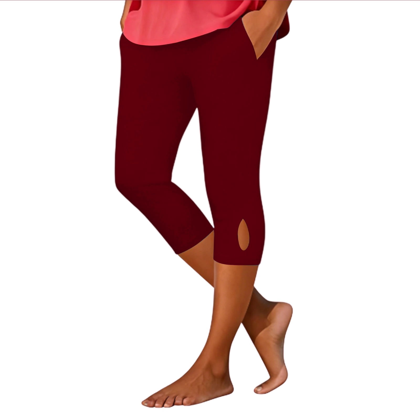BUIGTTKLOP Women Capris High Waist Yoga Pants Hollow Out Comfy Stretchy ...