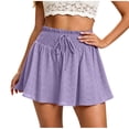 BUIGTTKLOP Womens Summer Eyelet Mini Skirts High Waist Smocked Layered ...