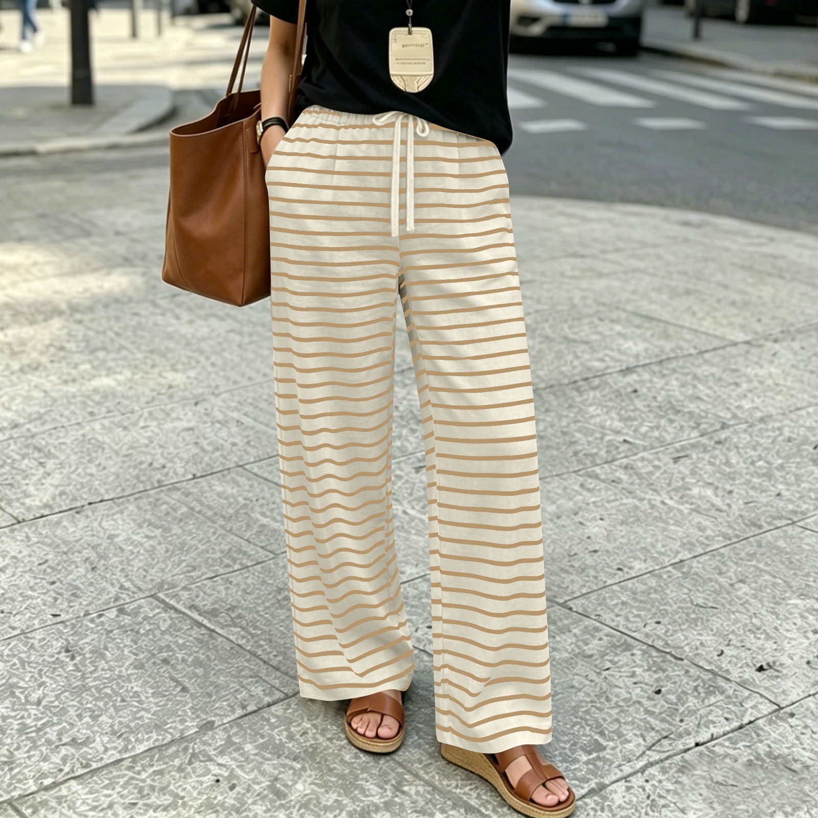 BUIGTTKLOP Womens Wide Leg Dress Pants High Waist Stretch Slacks Work ...
