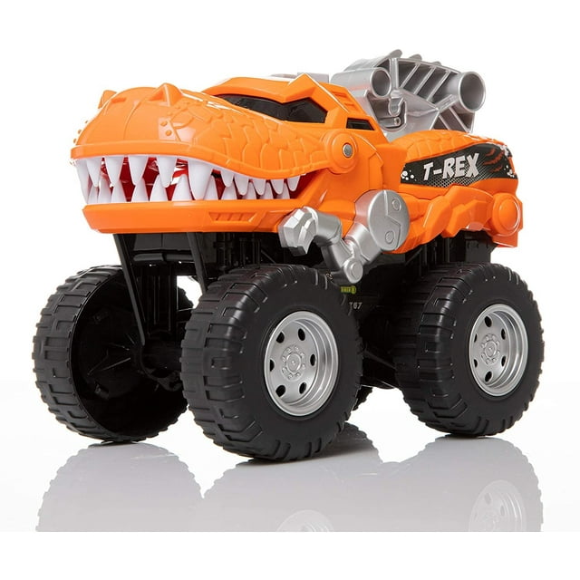 Build Me Dino T-Rex Kids Toy - Monster Truck with Lights, Engine Sounds ...