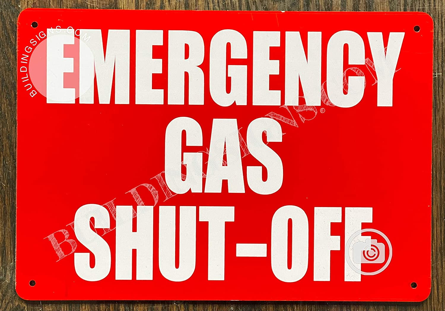 BUILDINGSIGNS.COM Emergency Gas Shut-Off Sign (RED Reflective ...