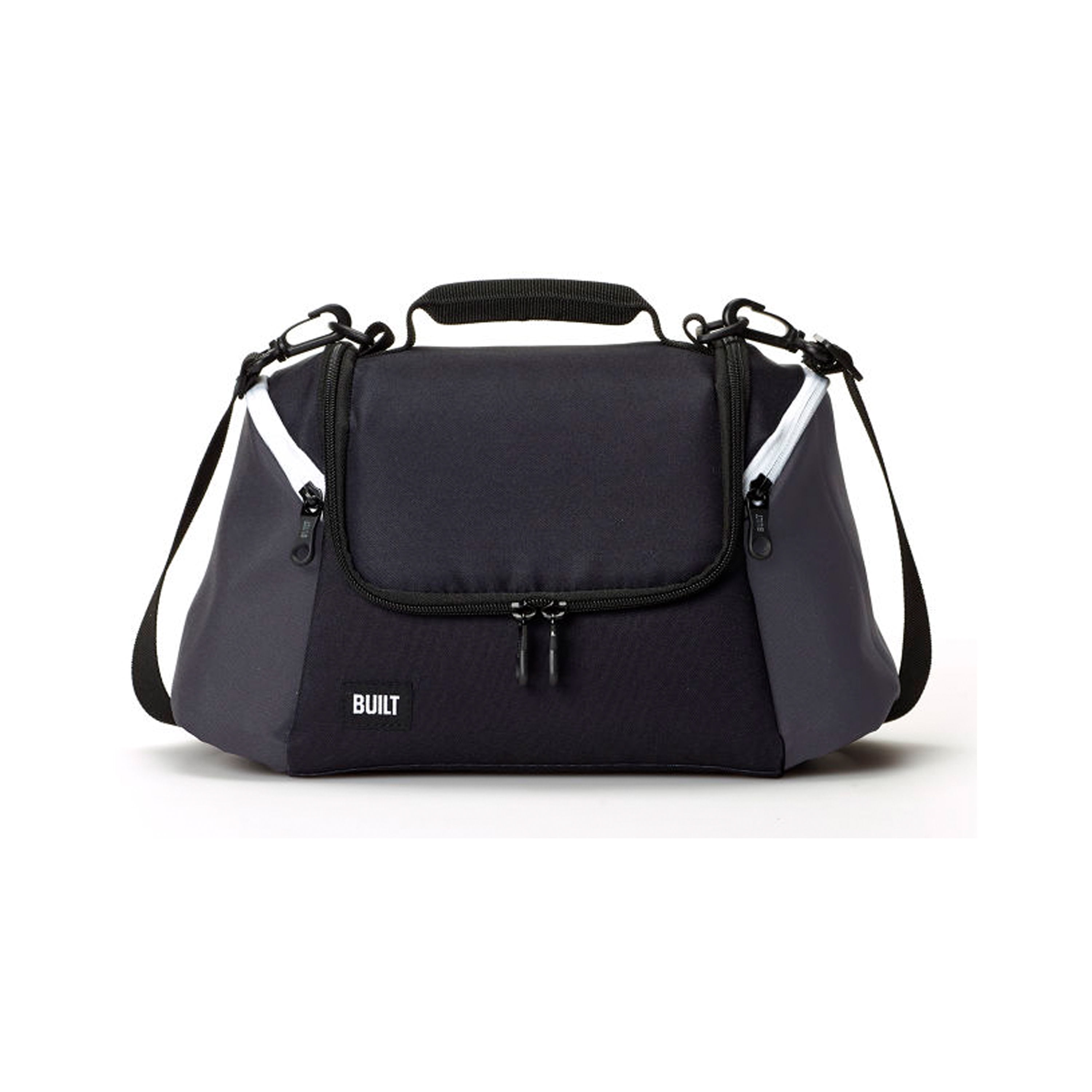 BUILT All Day Insulated Polyester Lunch Bag in Black with Gray Accents ...