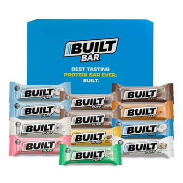 BUILT Bar, Puff Protein Bars, Cookie Dough Chunk, High Protein, Collagen, Not Gluten Free, 12 ...