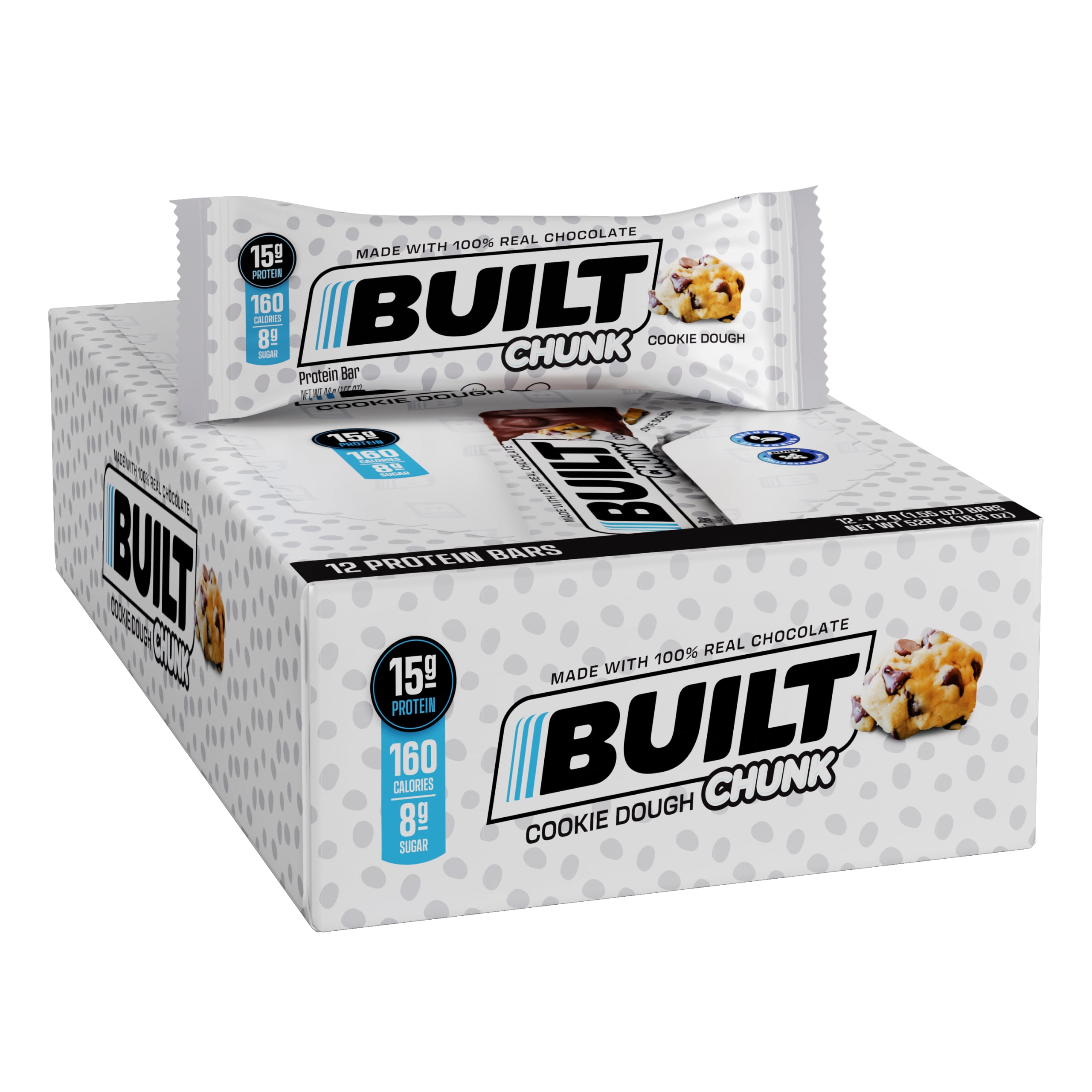 BUILT Bar Puff Protein Bar with 15g High Protein and Collagen, Cookie ...