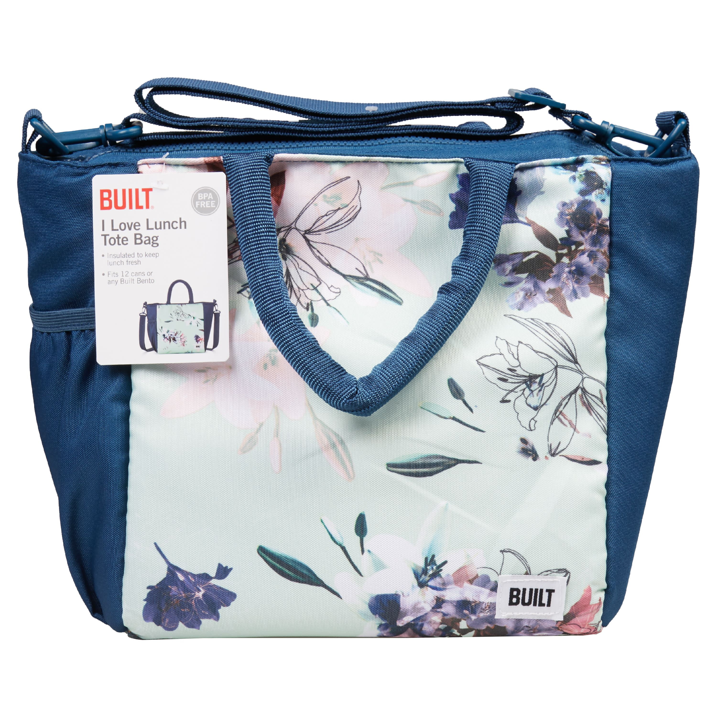 BUILT I Love Lunch Insulated Polyester Lunch Bag, Teal Lily - Walmart.com