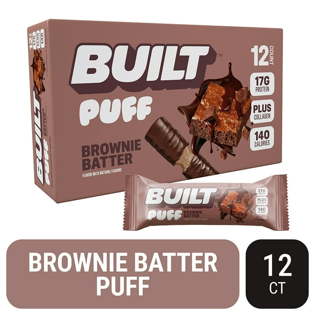 BUILT Bar, Puff Protein Bars, Brownie Batter, High Protein, Collagen ...