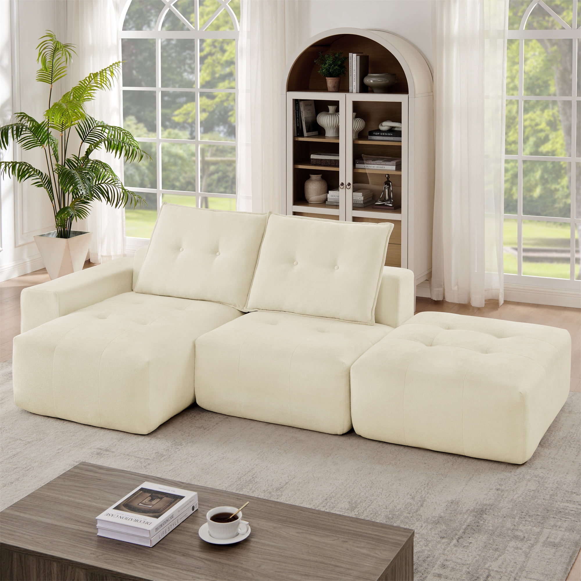 BUIORD 108" Modular Sectional Couch, Upholstered Couches and Sofas for ...