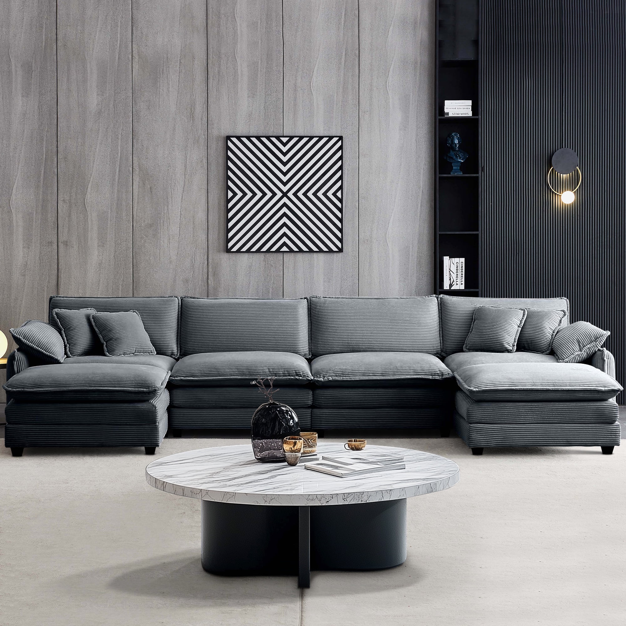 BUIORD 150" Modular Sectional Sofa, Oversize U-Shaped Sofa and Couch ...