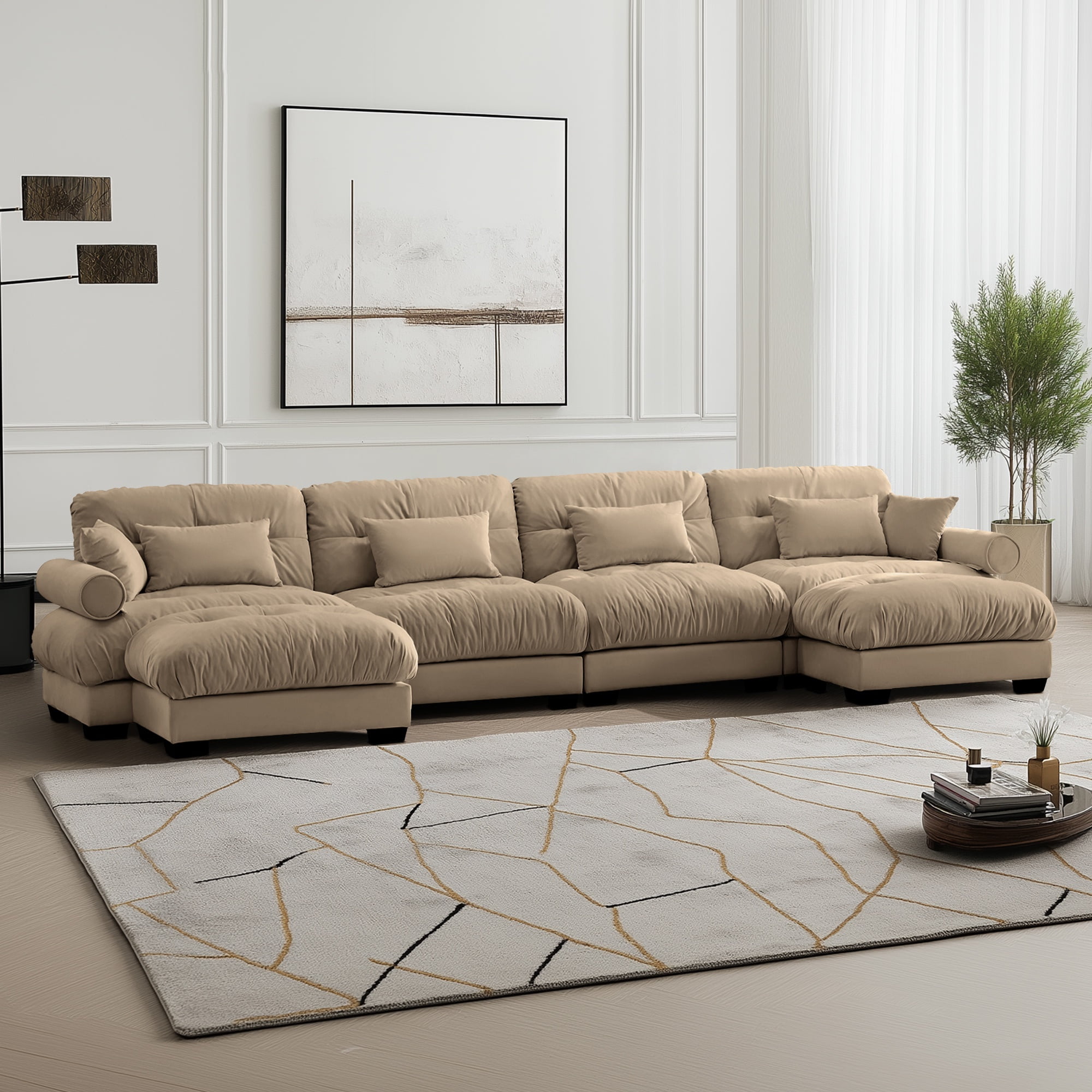 BUIORD 166" Modular Sectional Couch, U-Shaped Oversized Sectional Sofa ...
