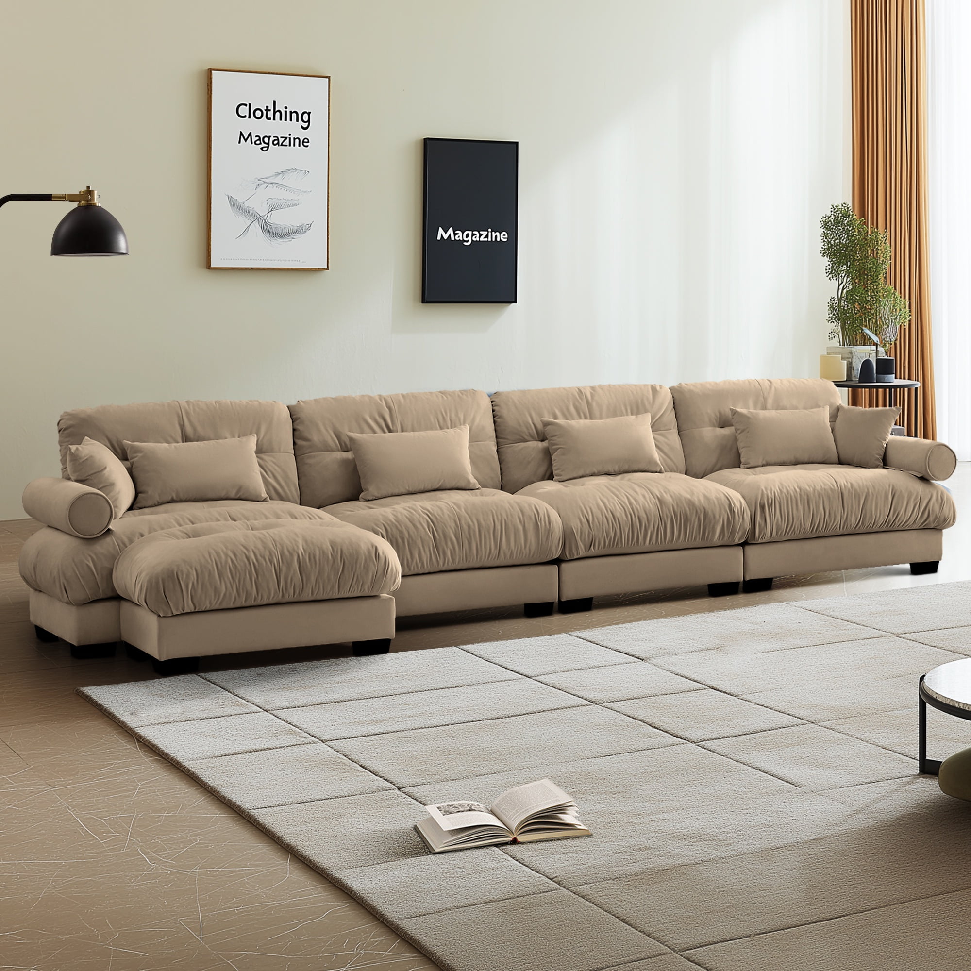 BUIORD 166" Modular Sectional Couches and Sofas, 4-Seat Oversized ...