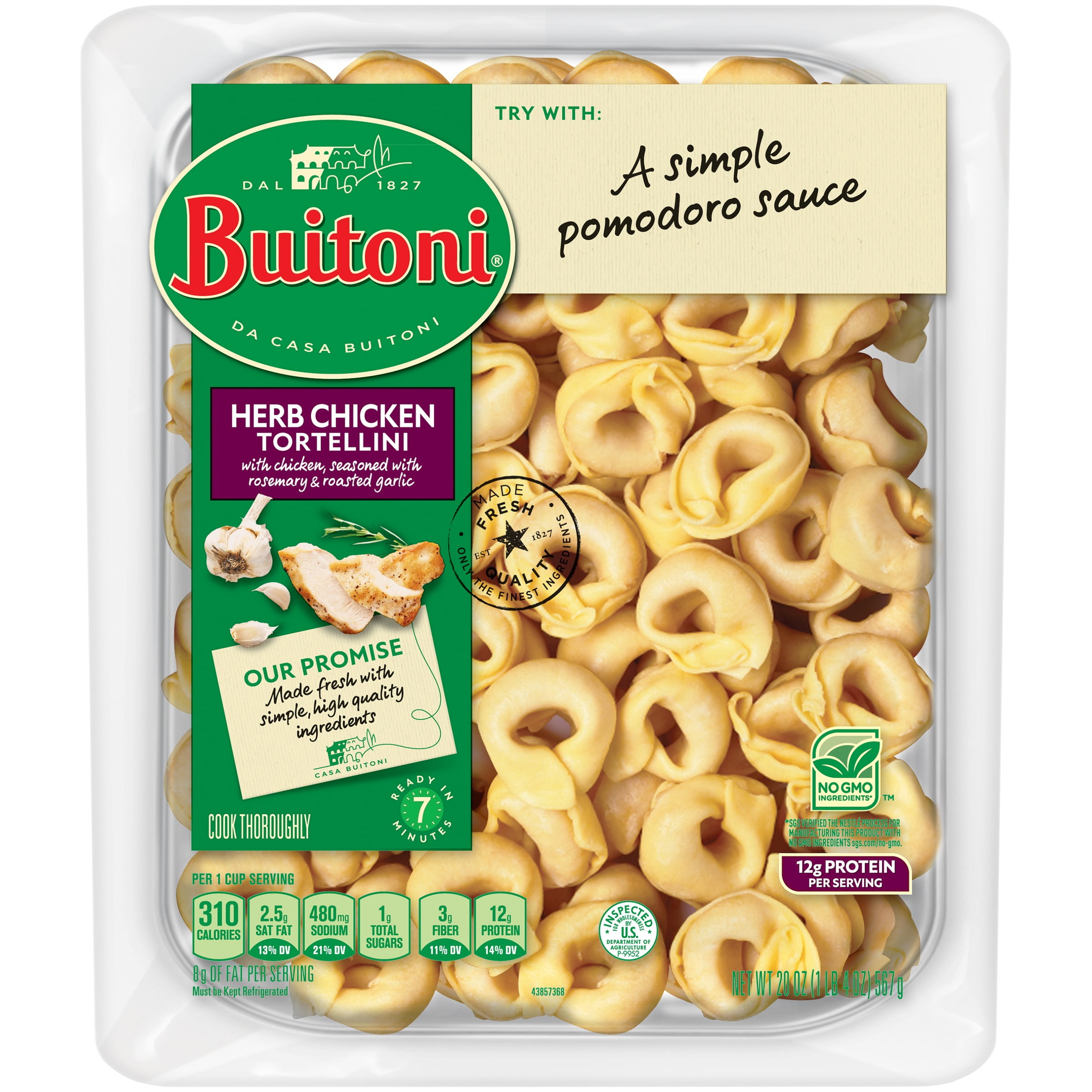 BUITONI Herb Chicken Tortellini Refrigerated Pasta 20 oz. Family Pack ...