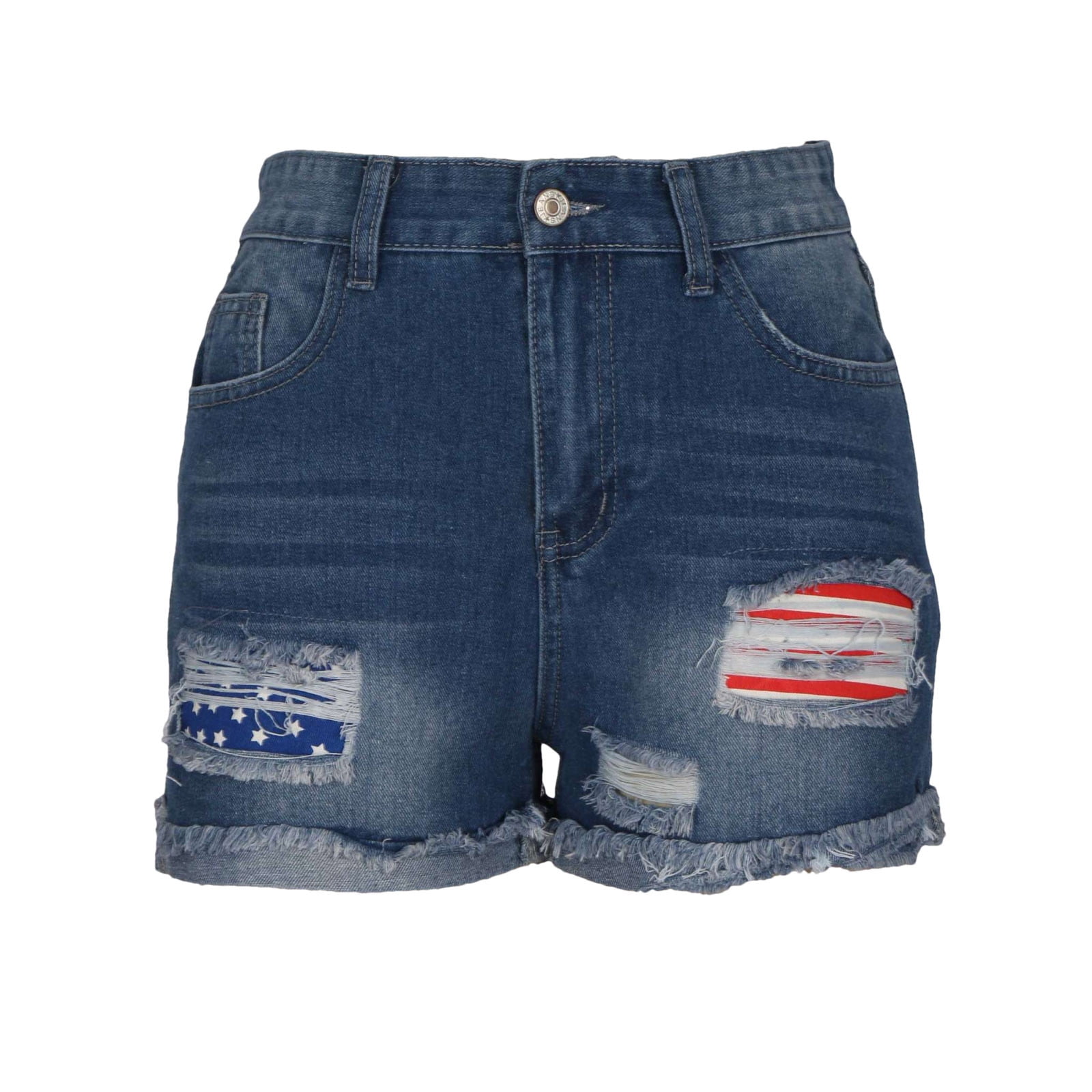 BUIgtTklOP Denim Jeans Shorts for Women Clearance USA Flag 4th of July ...