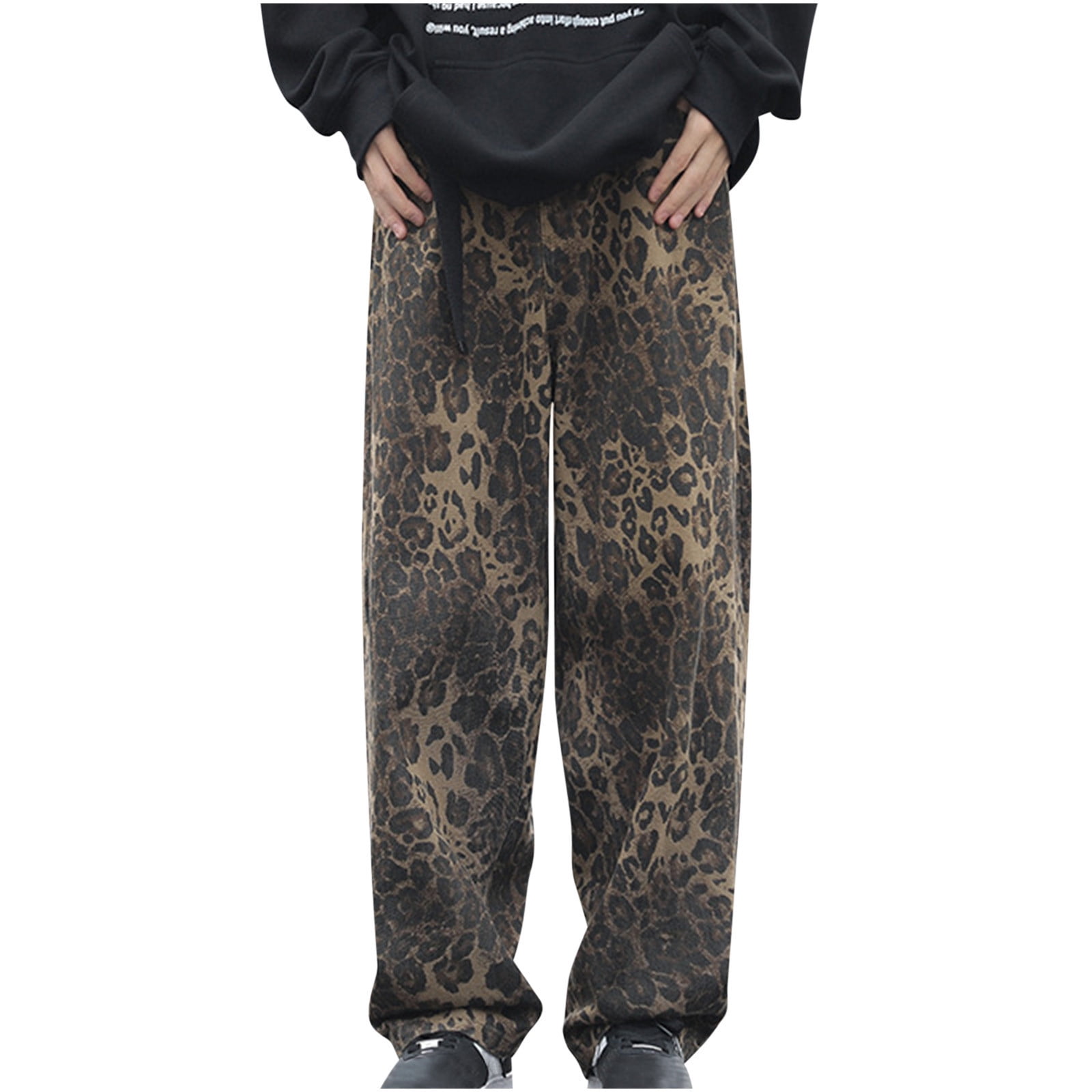 BUIgtTklOP Jeans for Women High Waist Leopard Print Jeans Cheetah Pants ...