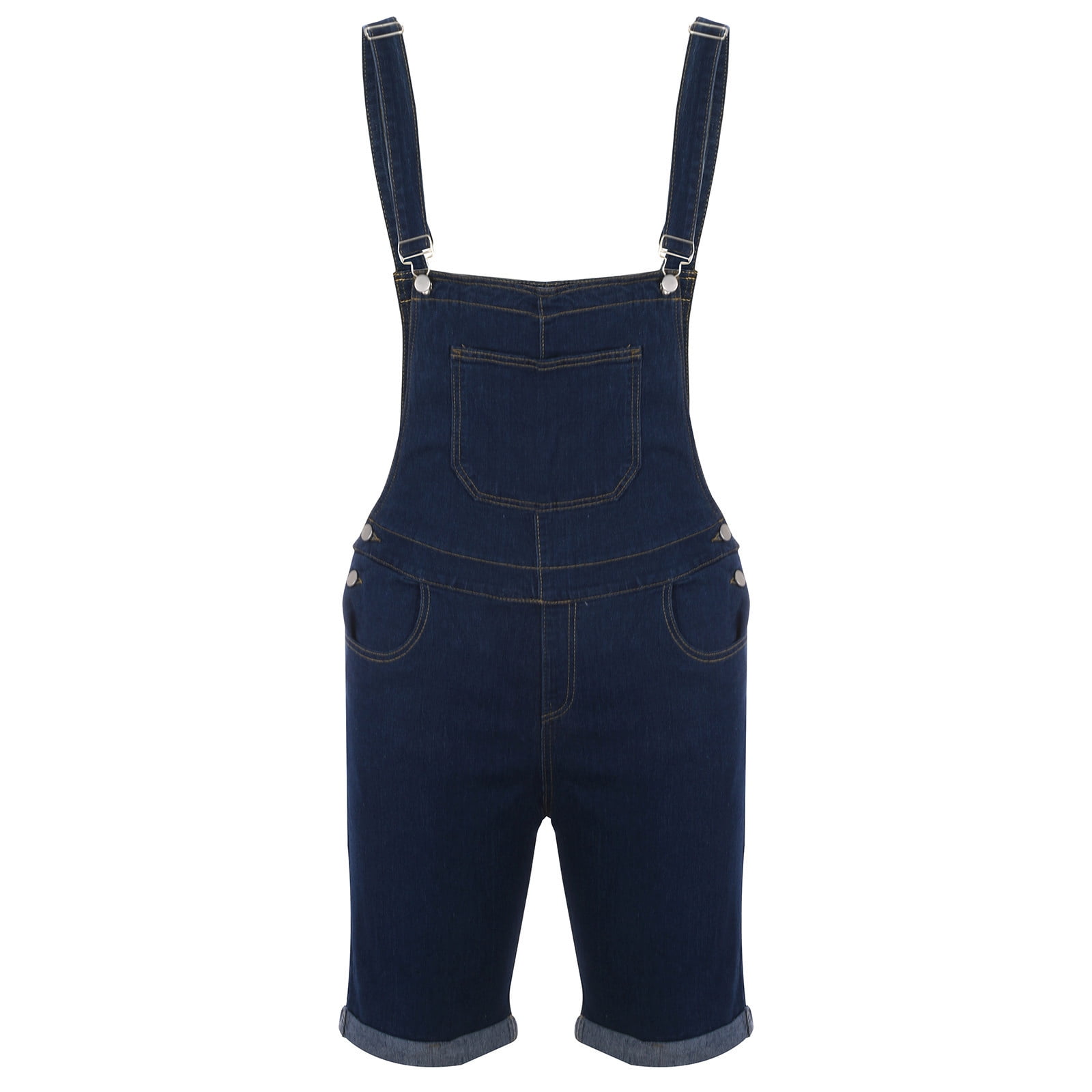 Buigttklop Mens Denim Bib Overall Shorts Above Knee Length Rompers Walk ...