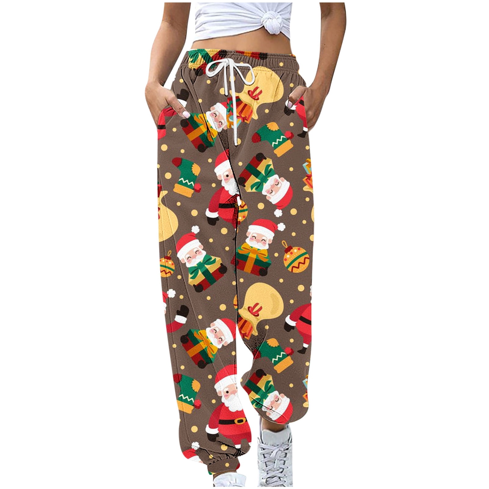 Buigttklop Pants for Women Women'S Christmas Printed Pants Sweatpants ...