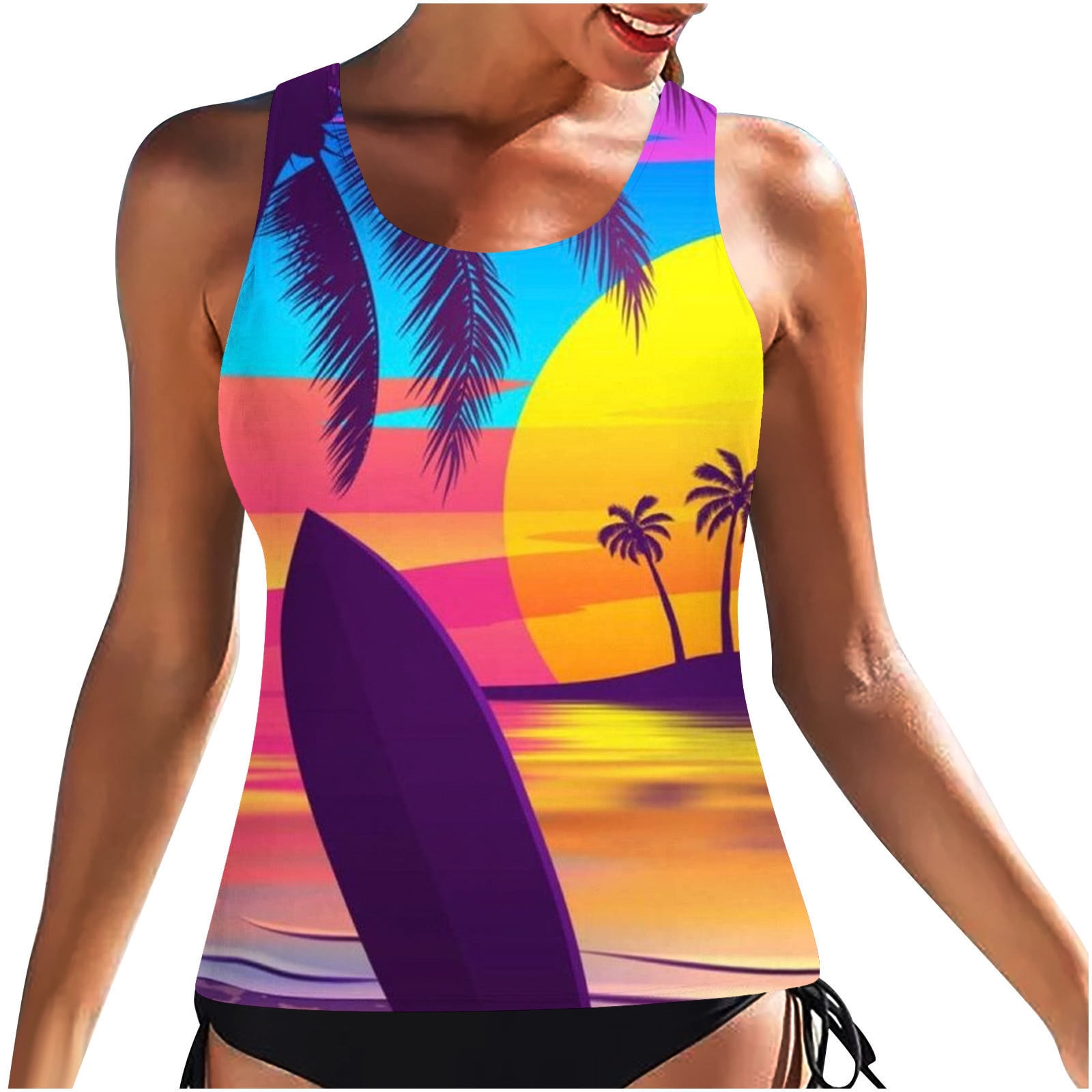 BUIgtTklOP Tankini Swimsuits for Women Clearance,Women Classic Print ...