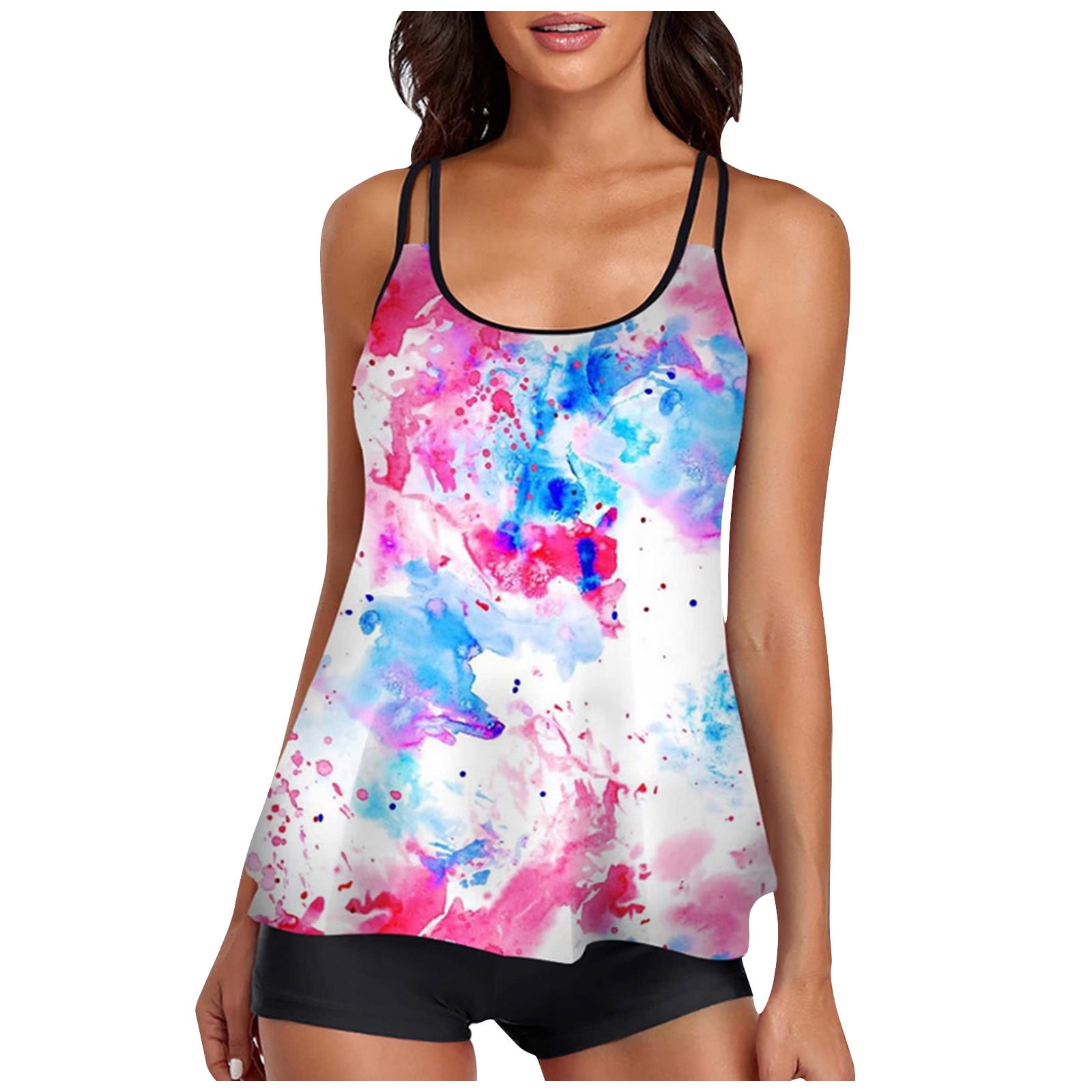 Buigttklop Tankini Swimsuits for Women Plus Szie,Women'S Floral Printed ...