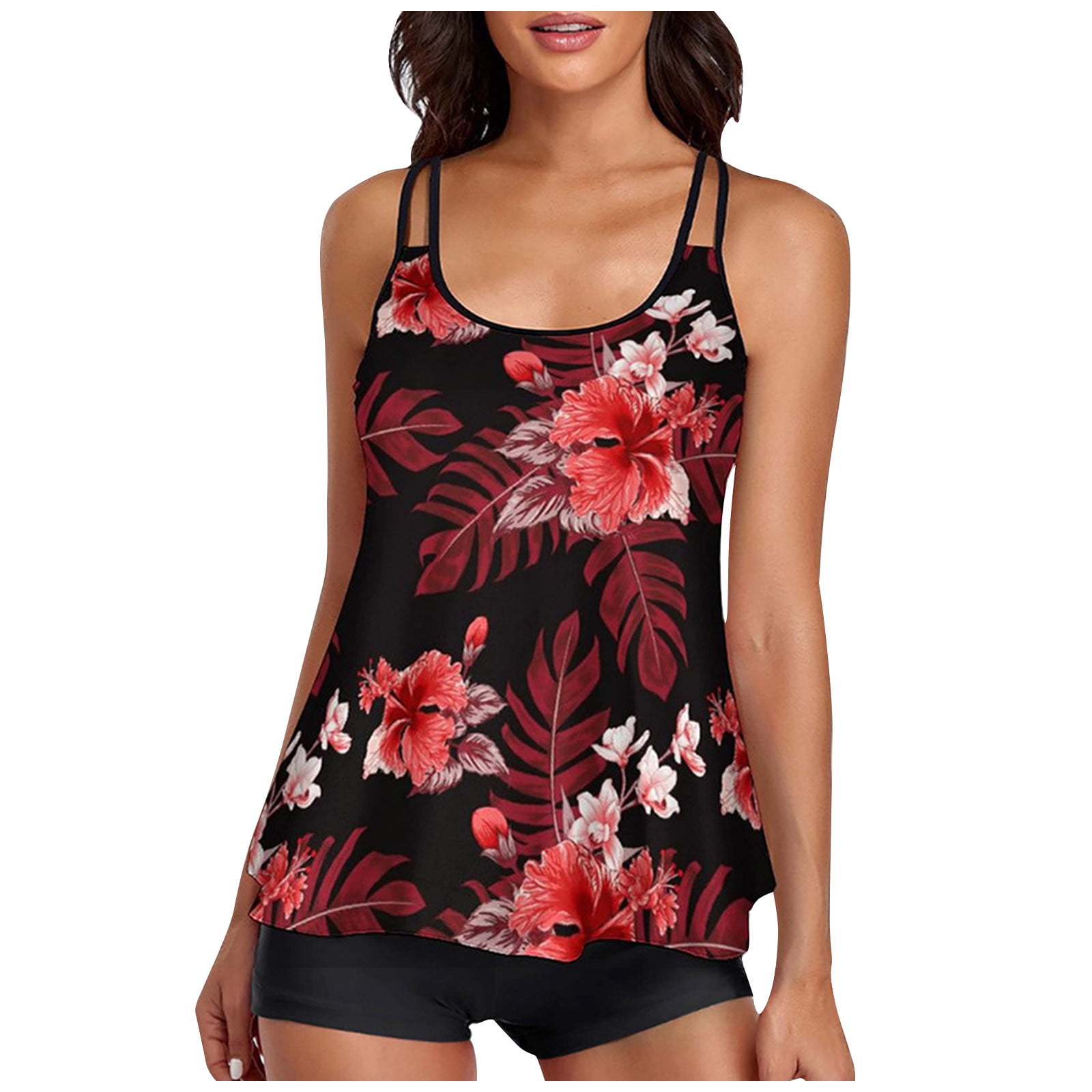 Buigttklop Tankini Swimsuits for Women Plus Szie,Women'S Floral Printed ...