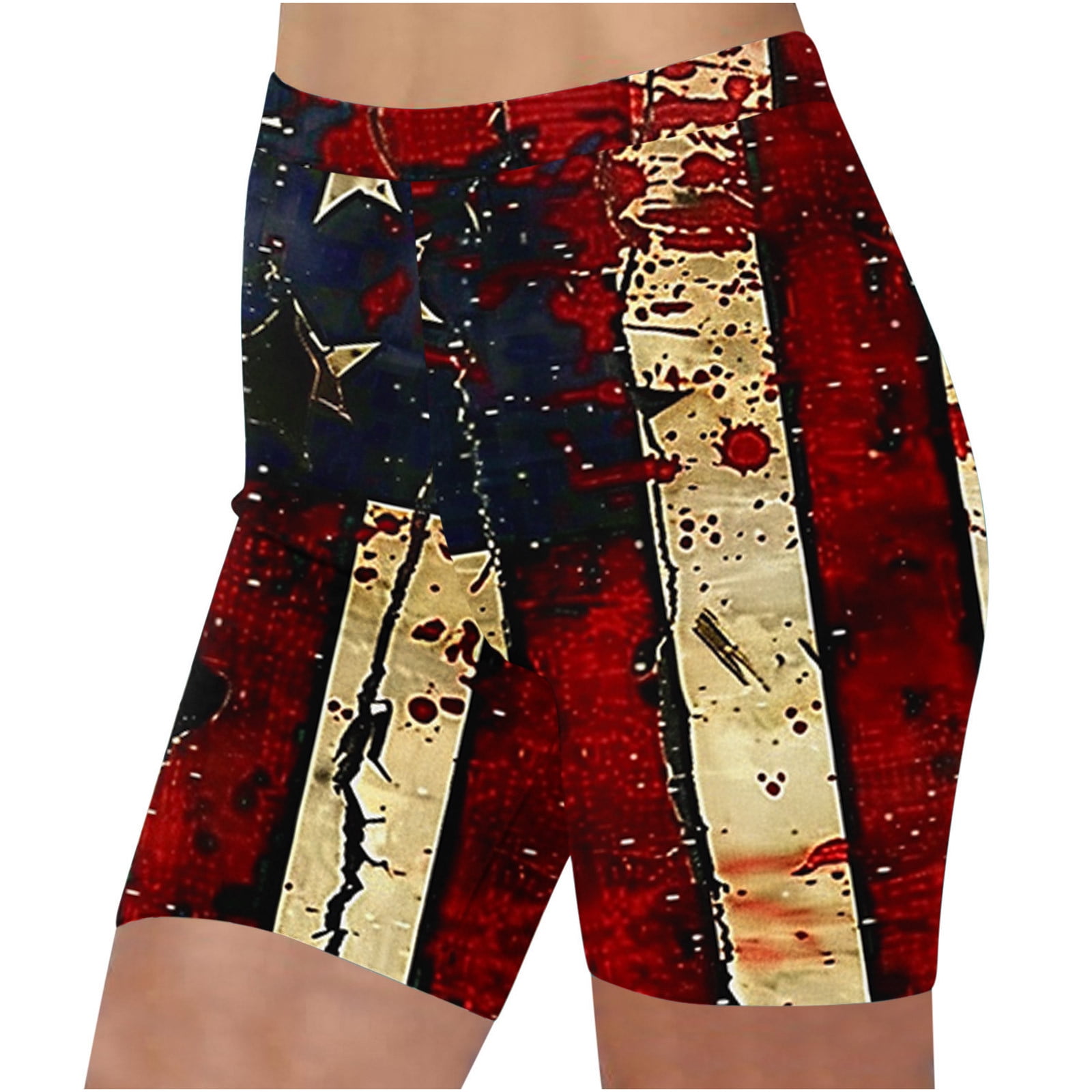 BUIgtTklOP Women's Independence Day Yoga Shorts Womens Workout Yoga ...