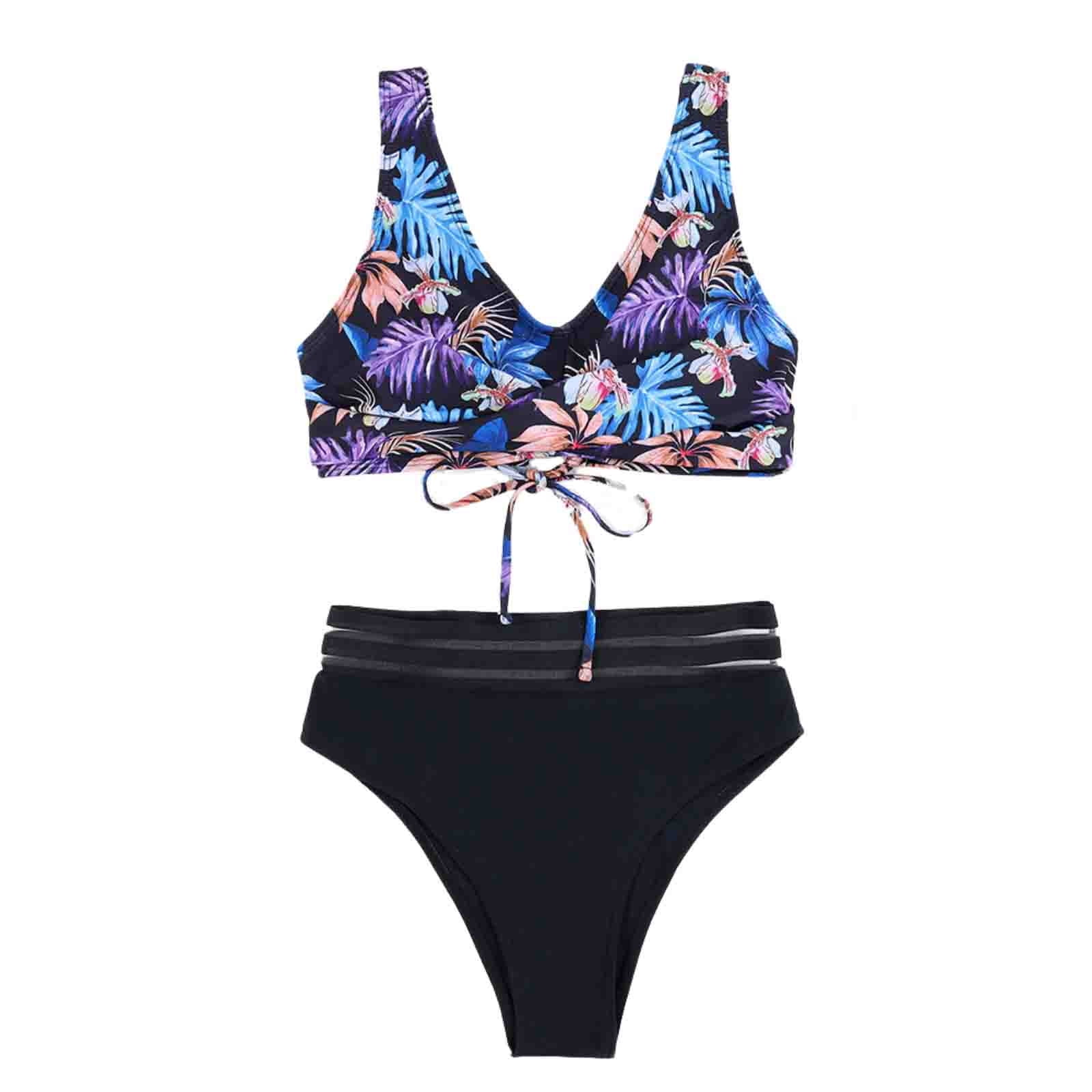 BUIgtTklOP Women's String Two Piece Halter Top Triangle Bikini Set with ...