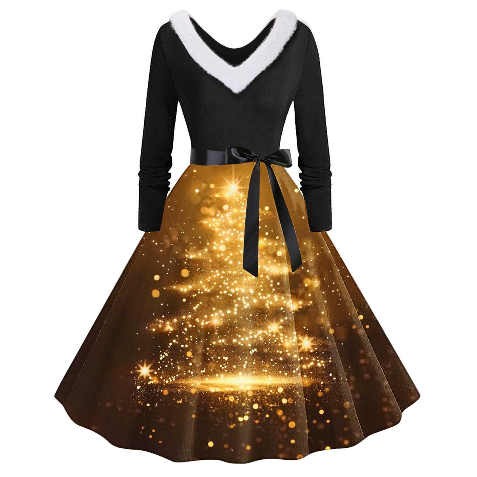 BUIgtTklOP no boundaries Christmas Dress for Women 2024,Women Holiday ...