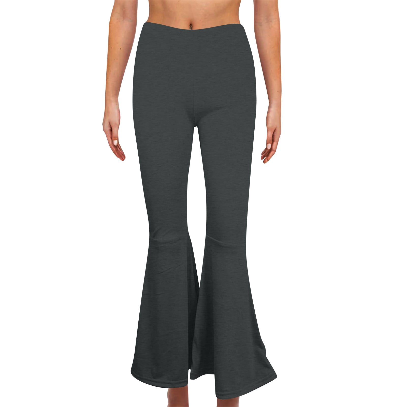 Buigttklop Women'S Foldover Flare Leggings Flare Skinny Pants Elastic ...