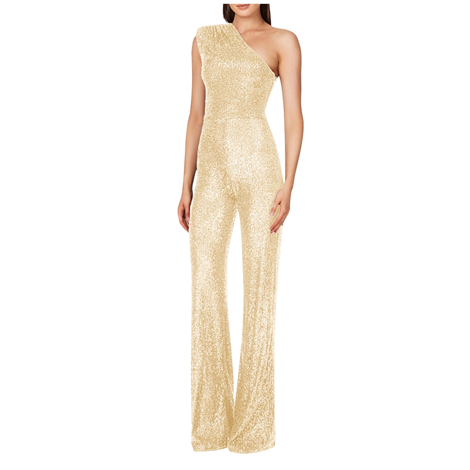 Buigttklop Women'S Sparkly Sequin Jumpsuits Ladies Shiny Sequin ...