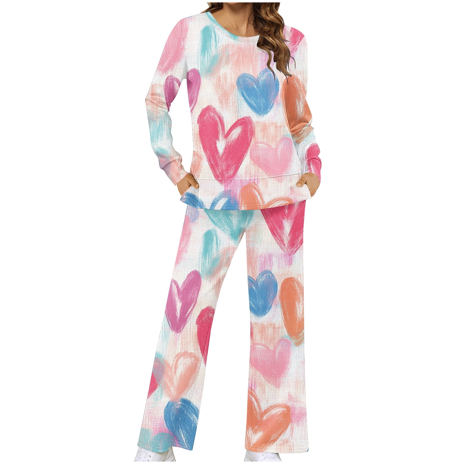BUIgtTklOP no boundaries Pajama Set for Women Casual Suit Valentine's ...