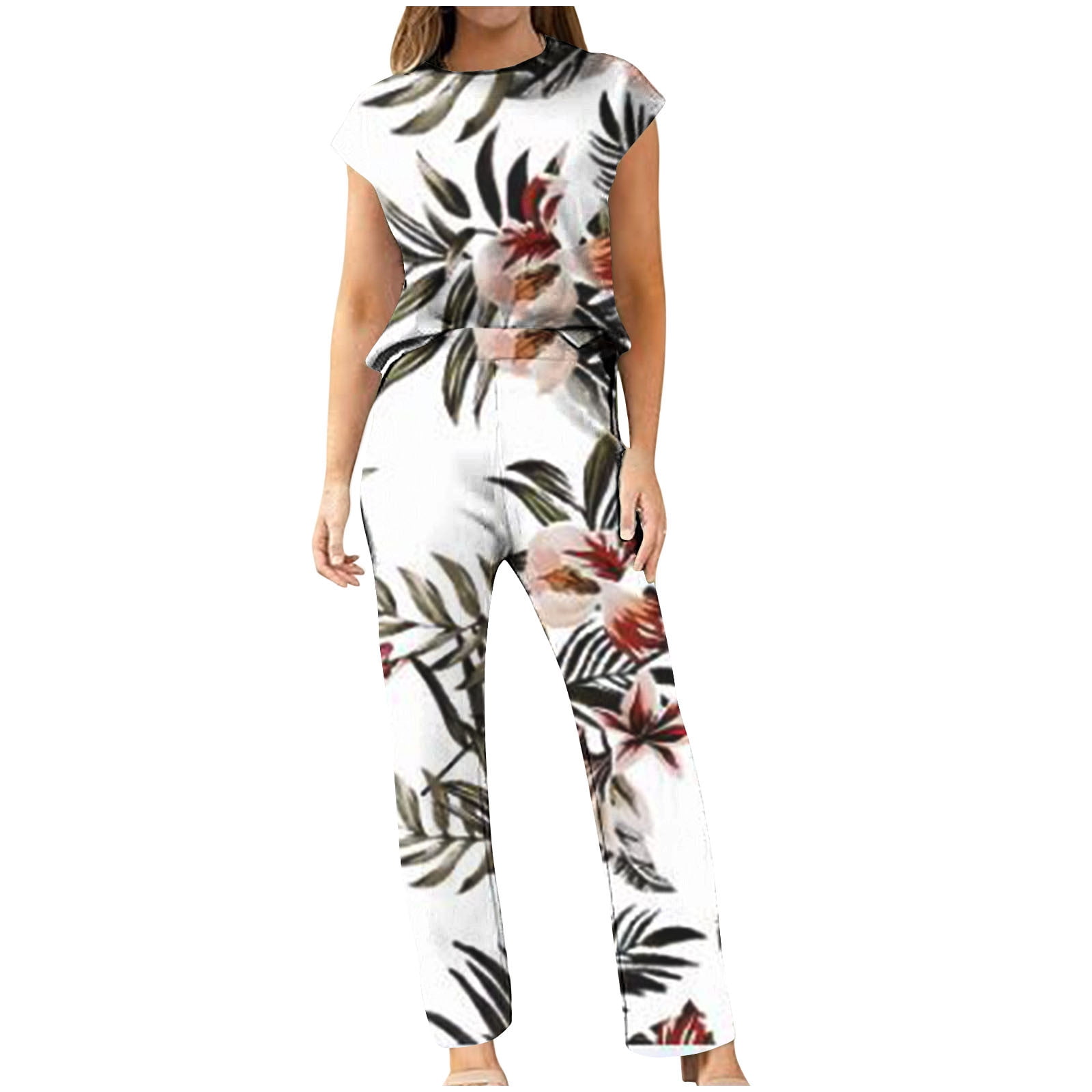 BUIgtTklOP no boundaries Women's Summer Sets Casual Sleeveless Floral ...