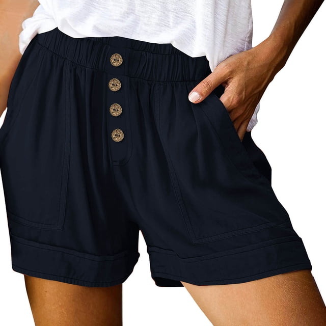 Buigttklop Womens Shorts 2024 Comfy Summer Drawstring High Waist Cotton ...