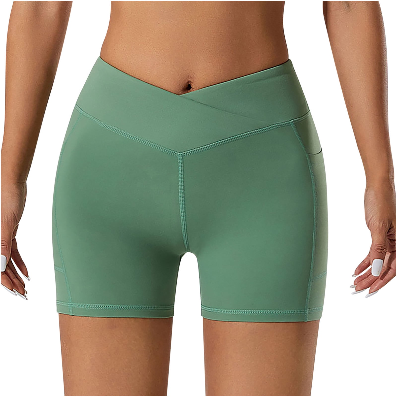 Buigttklop Yoga Shorts for Women Tummy Control High Waist Biker Shorts ...