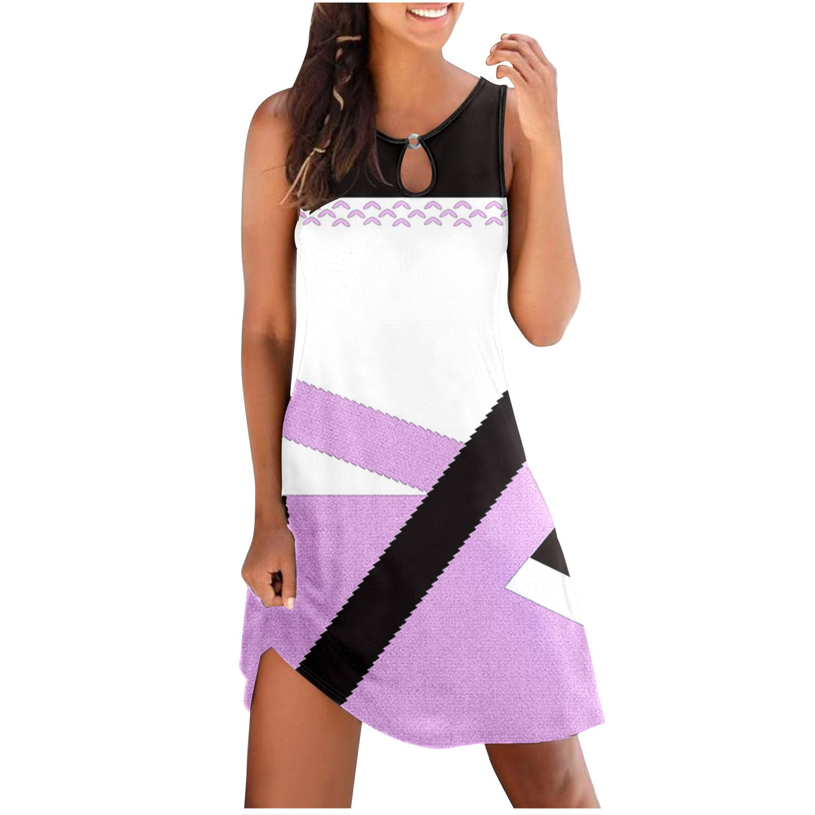 BUIgtTklOP Summer Dresses for Women 2024 Casual Trendy Keyhole ...