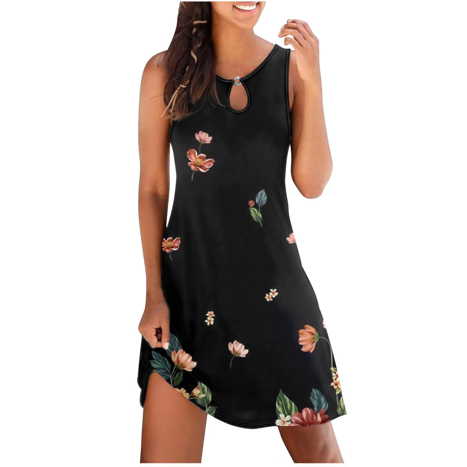BUIgtTklOP Summer Dresses for Women 2024 Casual Trendy Keyhole ...