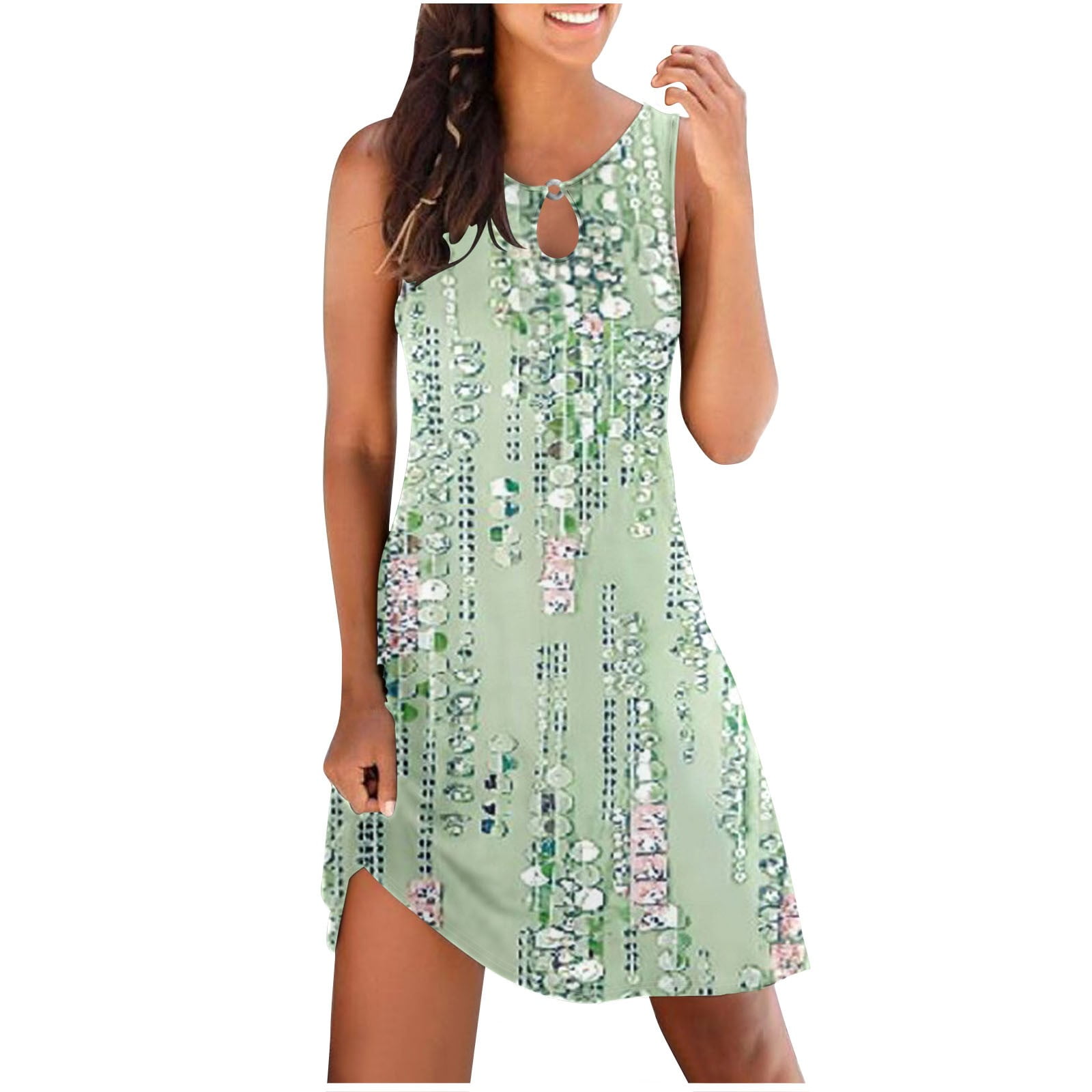 BUIgtTklOP Summer Dresses for Women 2024 Casual Trendy Keyhole ...