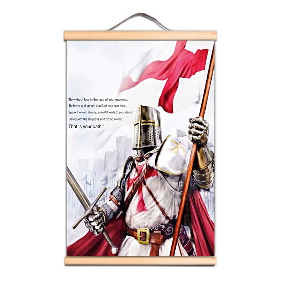 Crusader Armor Warrior Hanging Banner Nordic Style Wall Artwork Canvas ...