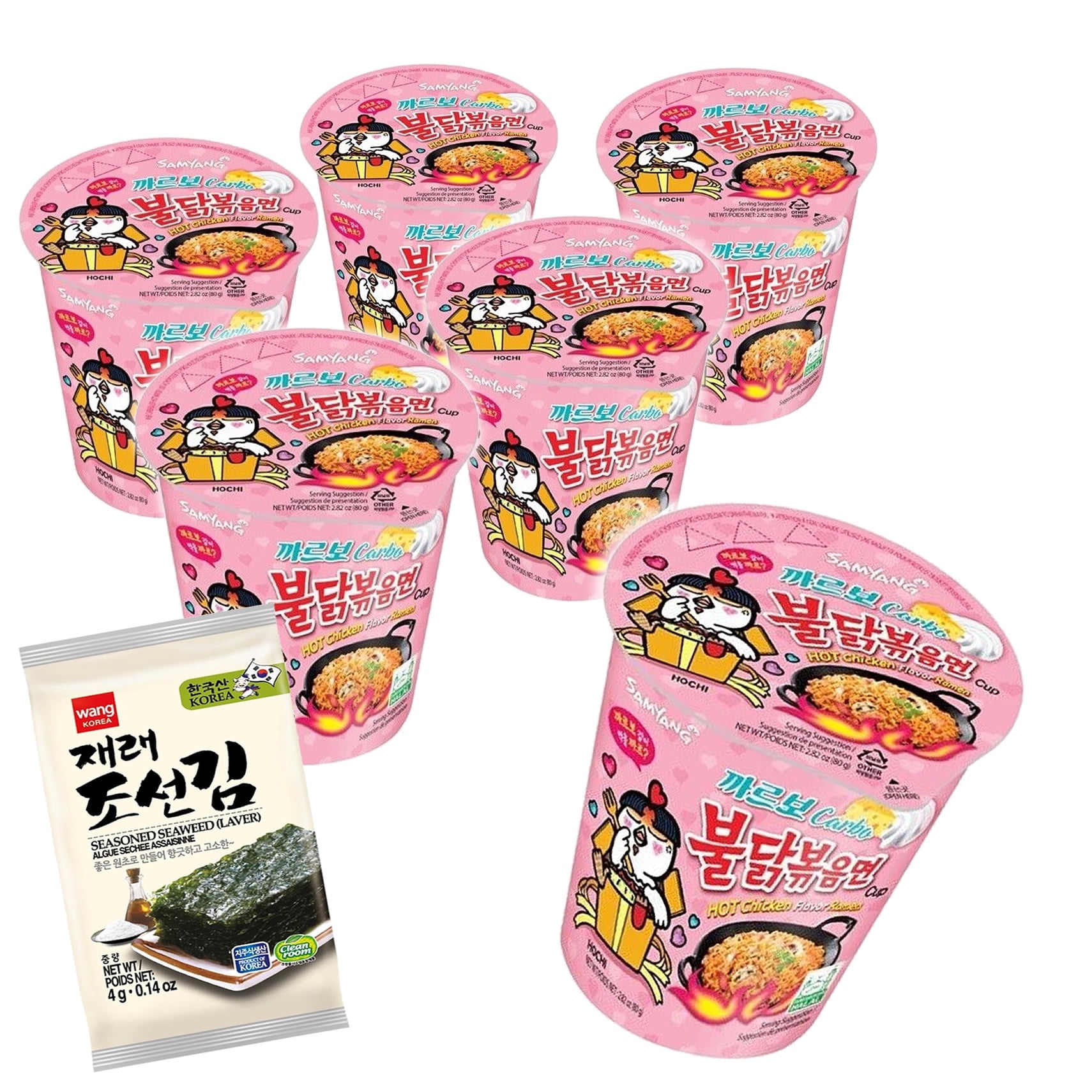 BUL DAK: Carbonara Stir Fried Spicy Chicken Flavor Korean Ramen Cup 6 ...