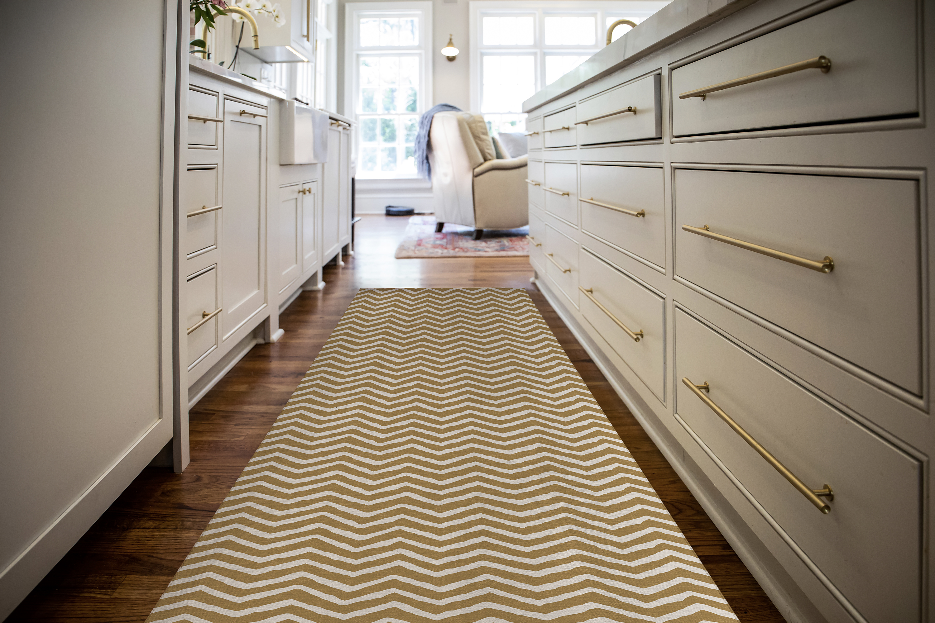 BULA ZIG FLOWER BORDER OCHRE Area Rug By Kavka Designs - Walmart.com