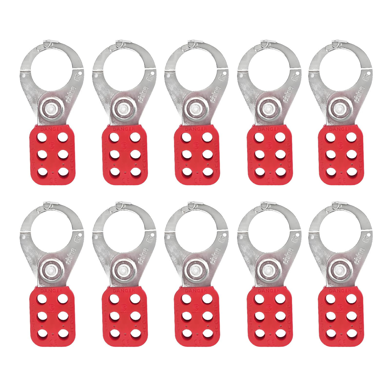 BULANGDI Lock Out Tag Out Hasp,Red 1.5 inch Jaw Diameter Stainless ...