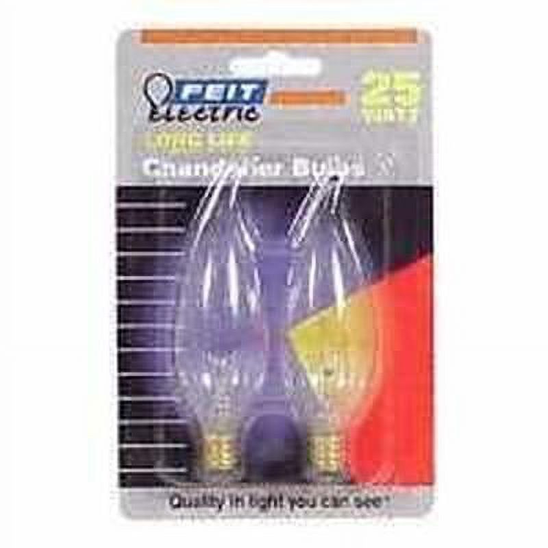 Feit Electric BP25CFC Flame Tip Chandelier Light Bulb, 25 Watts, 120 ...