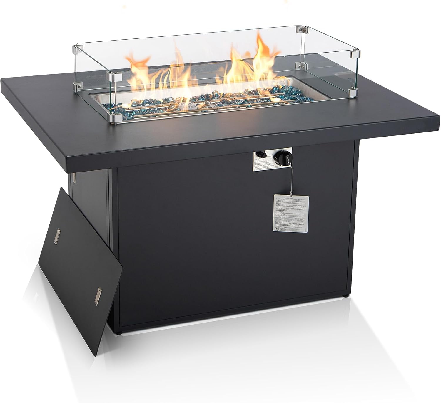 BULEXYARD Aluminum 43" Patio Outdoor Propane Fire Pit Table with ...