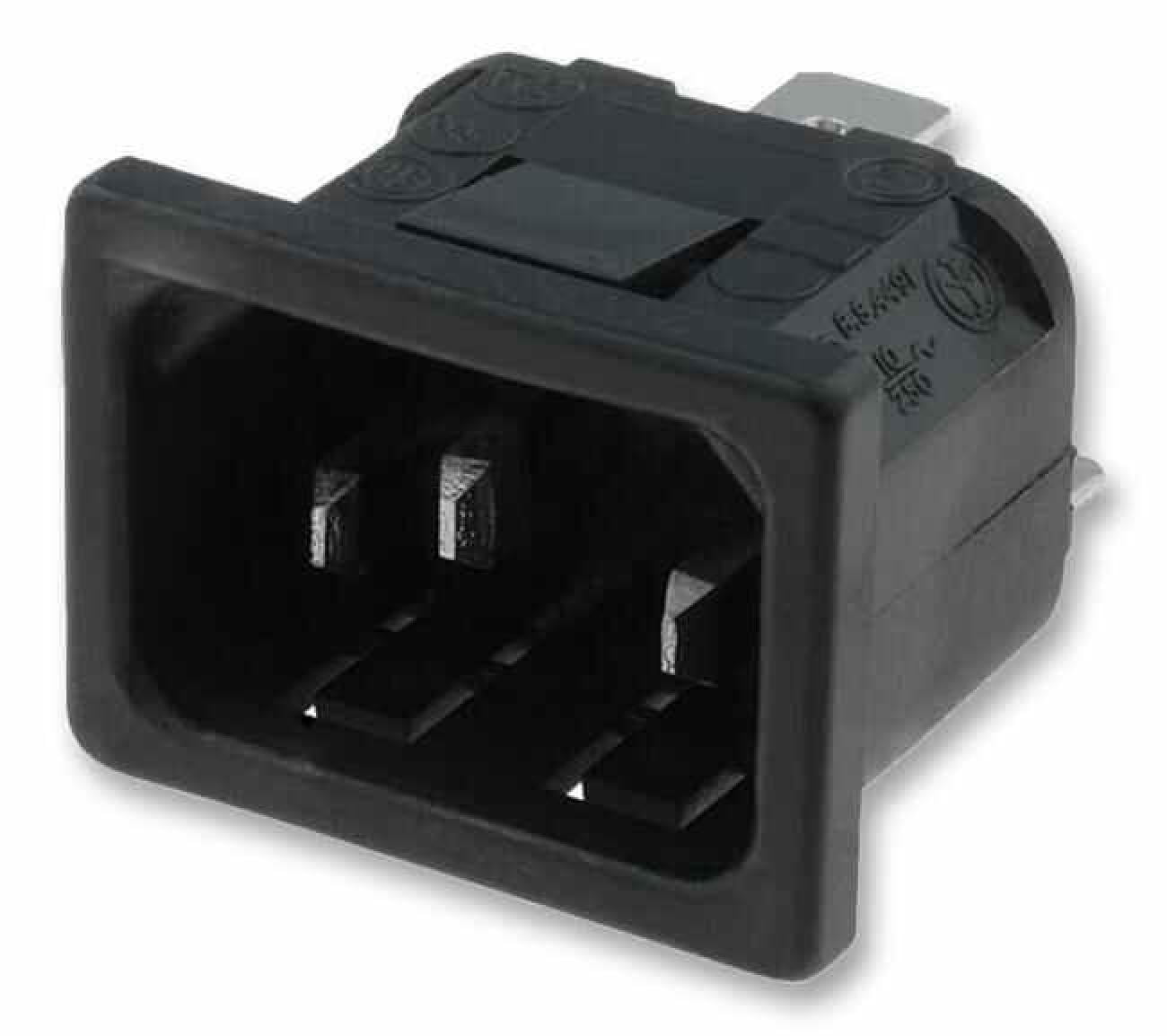 BULGIN LIMITED - Power Inlet, IEC, Panel Snap Fit, 10A - Walmart.com